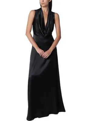 MAISON MARGIELA Long Satin Dress - Black