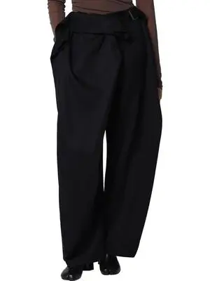JW Anderson Wool Trousers With Turned-up Waist - Black