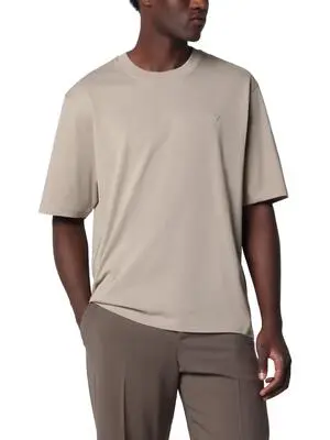 AMI Paris Taupe Beige Ami De Coeur Cotton T-shirt Beige