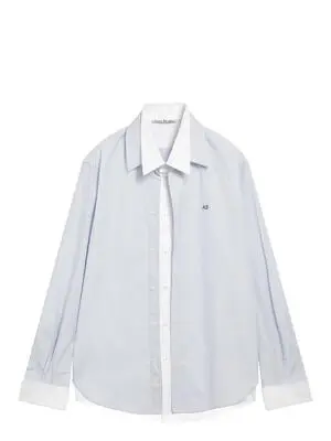 Acne Studios Layered Poplin Button-up Shirt /white - Blue