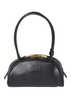 Miu Miu Embossed Logo Shoulder Bag - Black