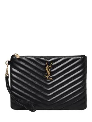 Saint Laurent Quilted Clutch - Black