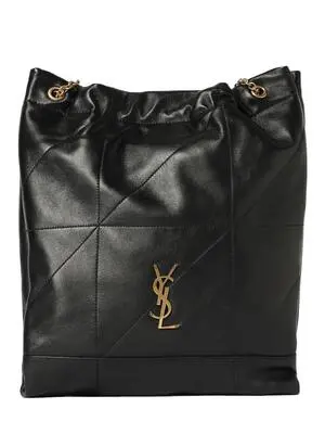 Saint Laurent Quilted Lambskin Shoulder Bag With Chain Strap - Black