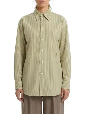 Saint Laurent SAINT LAURENT Striped Cotton Shirt Brown