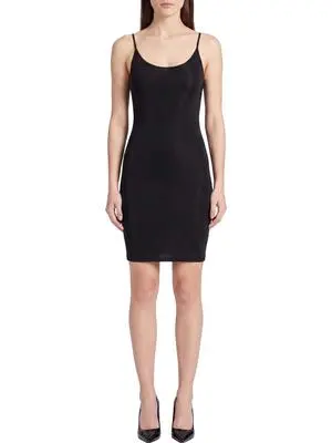 Saint Laurent Viscose Blend Slip Dress - Black