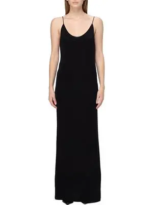Saint Laurent Viscose Blend Slip Dress - Black