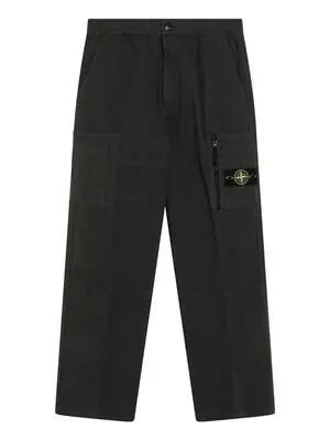 Stone Island Cotton Ripstop Cargo Trousers - Gray