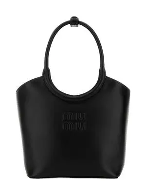 Miu Miu Mini Bag With Embossed Logo - Black