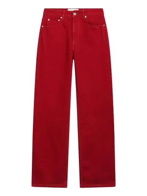 AMI Paris Ruby Cotton Twill Jeans - Red