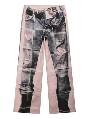 Acne Studios Trompe-l'oeil Printed Straight Leg Trousers - Pink