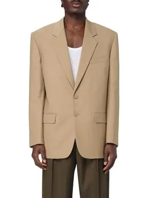 Saint Laurent Wool And Silk Blend Blazer - Yellow