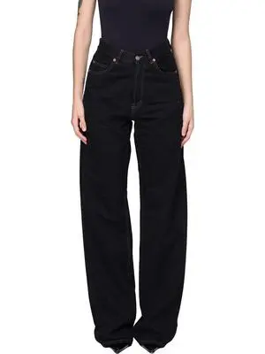 Saint Laurent High Rise Wide Leg Jeans - Black