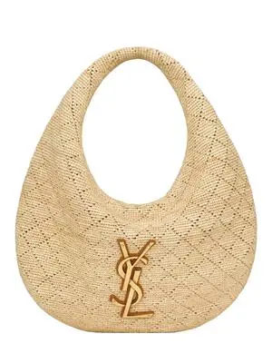 Saint Laurent Raffia Shoulder Bag - Brown