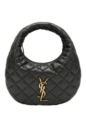Saint Laurent Quilted Shoulder Bag - Gray