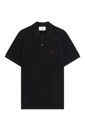 AMI Paris De Coeur Polo Shirt - Black