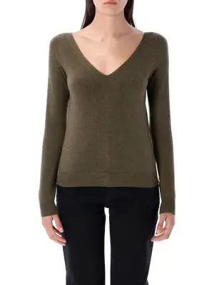 Saint Laurent V-neck Cashmere Sweater - Brown