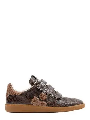 Isabel Marant Étoile Beth Python-print Calfskin Sneakers - Mocha/chestnut