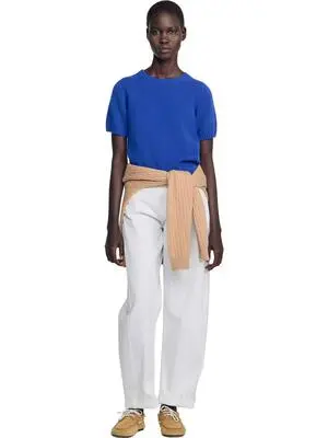 Sandro Short-sleeved Wool Sweater - Blue