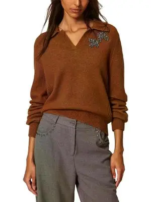 TWINSET TWINSET Embellished Polo-Collar Jumper