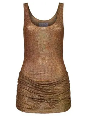Giuseppe Di Morabito Embellished Draped Mini Dress - Gold