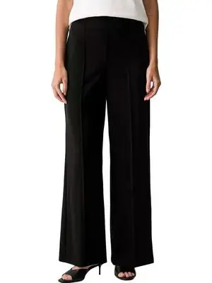 Joseph Ribkoff Logo Plaque Wide-leg Trousers - Black