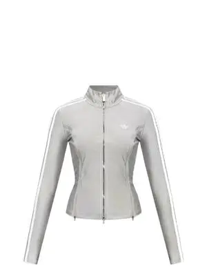 Adidas Logo Print Zip-up Sweatshirt - Grey