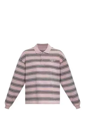 Carhartt Work In Progress Striped Long Sleeve Polo Shirt - Pink