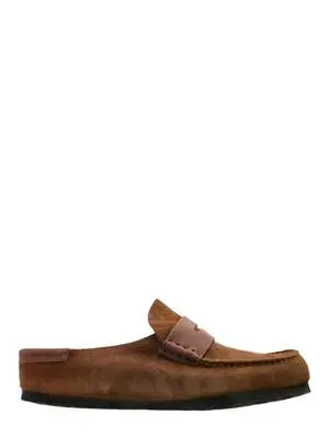 BIRKENSTOCK Naples Double-stitch Slides - Brown