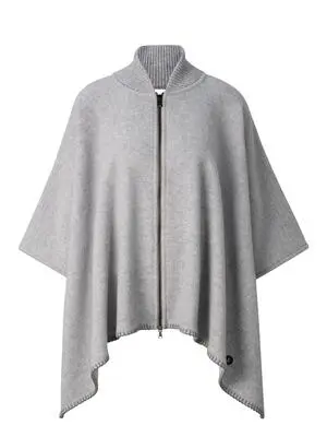 Bogner BOGNER Nellie Wool Mix Poncho Light Gray