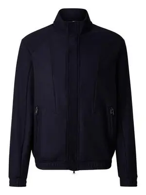 Bogner Bradley Wool-mix Blouson Jacket With Stand-up Collar And Zip-up Closure - Navy
