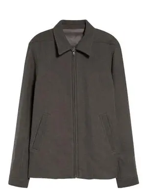 Rick Owens Virgin Wool Flannel Zip Jacket - Dust