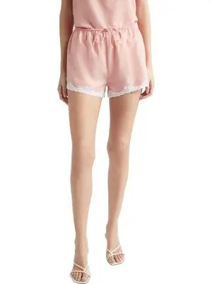 Posse Tabitha Lace Trim Tencel™ Lyocell Shorts - Blossom