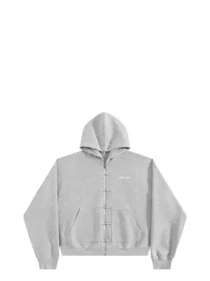 AELFRIC EDEN Boxy Zip-up Hoodie With Metal Toggle Closures - Grey