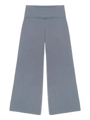 ODDLI Oddli Wide Leg Pants With Fold Over Waistband Light Blue