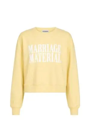 BRIDEMERCH Marriage Material Collection Crop Crew Sweatshirt - Yellow