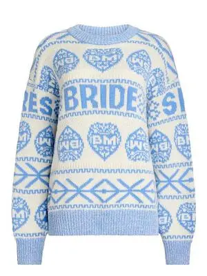 BRIDEMERCH Après Bride Fair Isle Pullover Sweater - Blue