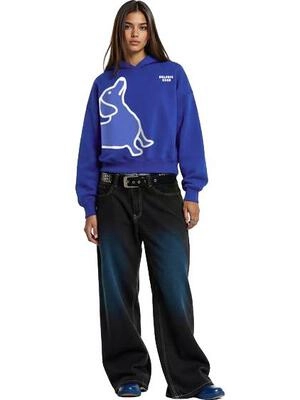 AELFRIC EDEN Boxy Dachshund Graphic Hoodie - Blue