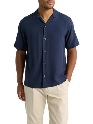 CHE Valbonne Boxy Fit Solid Camp Shirt - Navy- 12