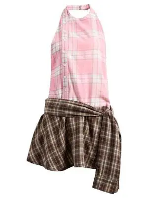 JADED LONDON Colorblock Plaid Halter Minidress - Multi