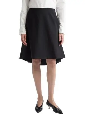 JIL SANDER Wool Sablé Skirt - Black