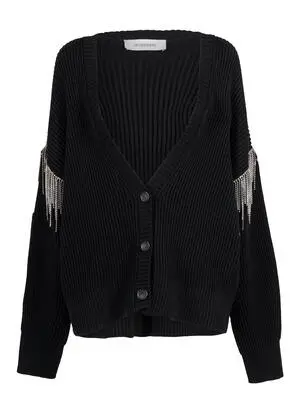 Sportmax Cardigan With Rhinestone Embellishments - Black