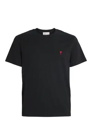 AMI Paris Cotton De Coeur T-shirt - Black