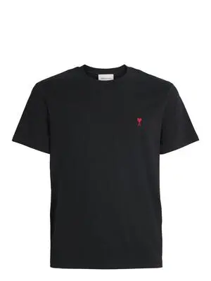 AMI Paris Cotton De Coeur T-shirt - Black