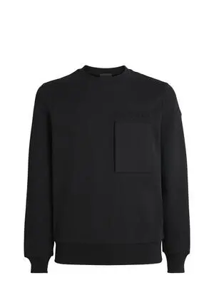 Moncler Cotton Raised-logo Sweatshirt - Black
