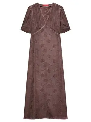 Max & Co. Floral Jacquard Midi Dress - Brown