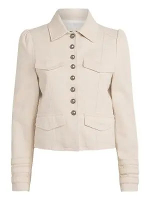 ME+EM Organic Cotton Twill Military Jacket - Beige