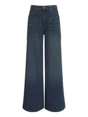 ME+EM Mid-rise Super Wide-leg Jeans - Blue