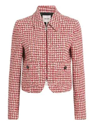 ME+EM Tweed Heritage Cropped Jacket - Red