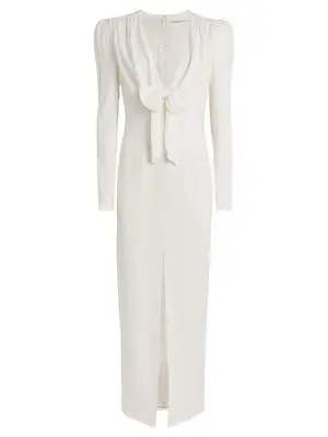 Alessandra Rich Cady Bow Detail Midi Dress - White