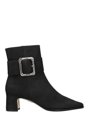 Rodo Leather Buckled Ankle Boots - Black
